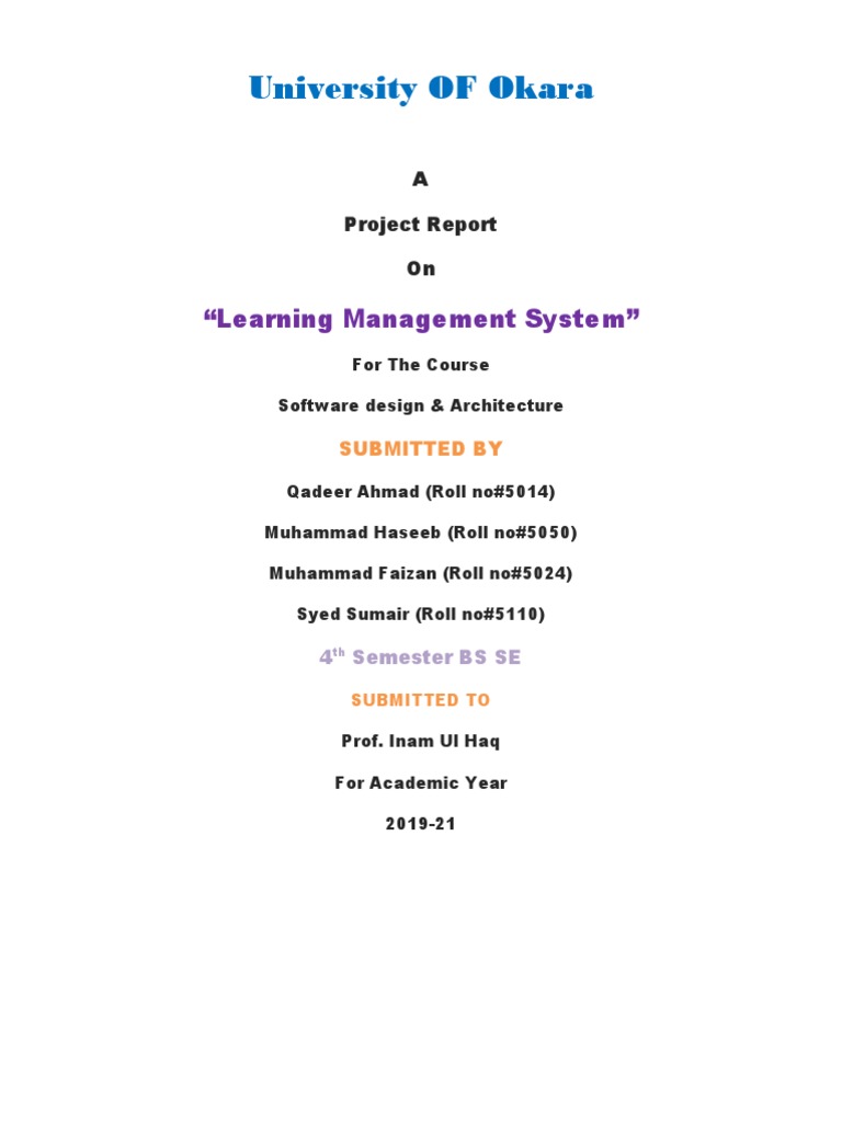 Project Report E Lms Software Design Architecture Pdf Password World Wide Web