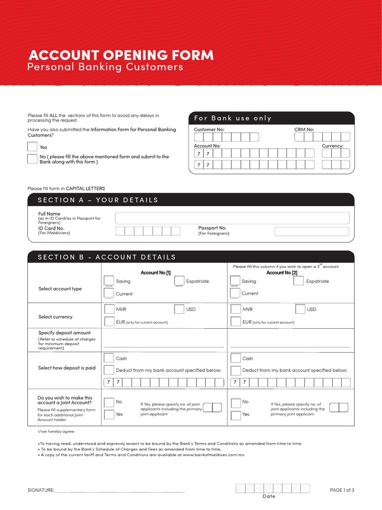 Account Opening Form Personal en | PDF | Debit Card | Visa Inc.
