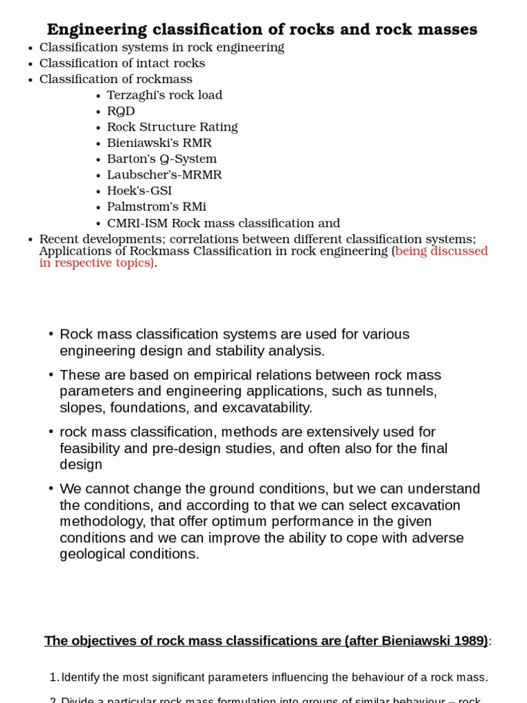 Rock Mass Classification System (1) (1) | PDF | Structural Geology ...