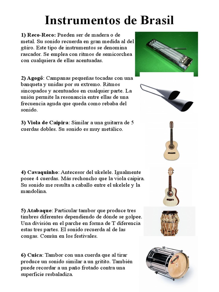 Instrumentos Musicales Típicos de Brasil | PDF | Hogar, jardinería y ...