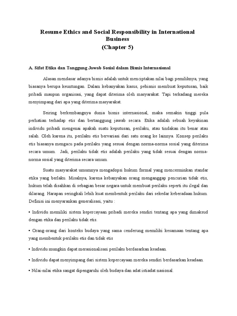 Resume Chapter 5 | PDF