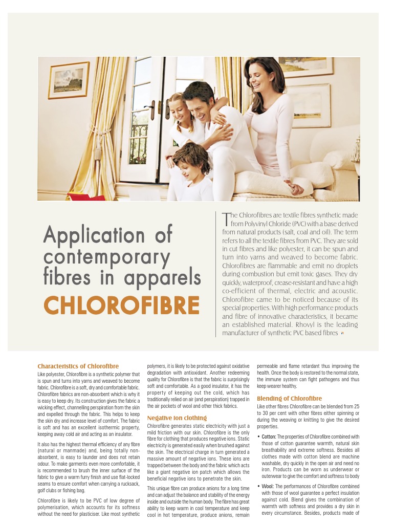 Application of Contemporary Fibres in Apparels CHLOROFIBRE | PDF ...