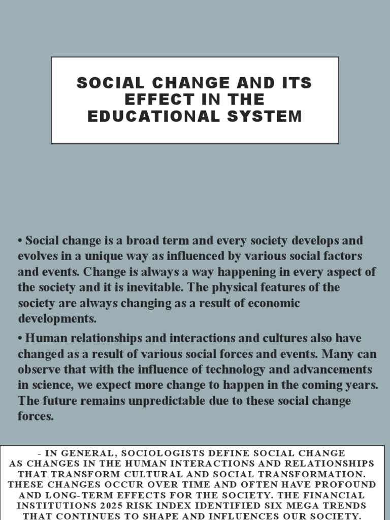 Impact of Social Change on Education | PDF | Institution | Society