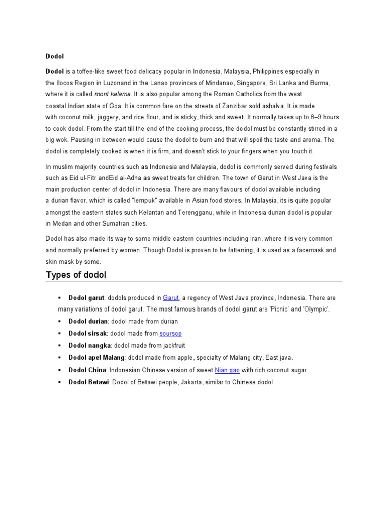 Dodol | PDF | Foods | Asian Cuisine