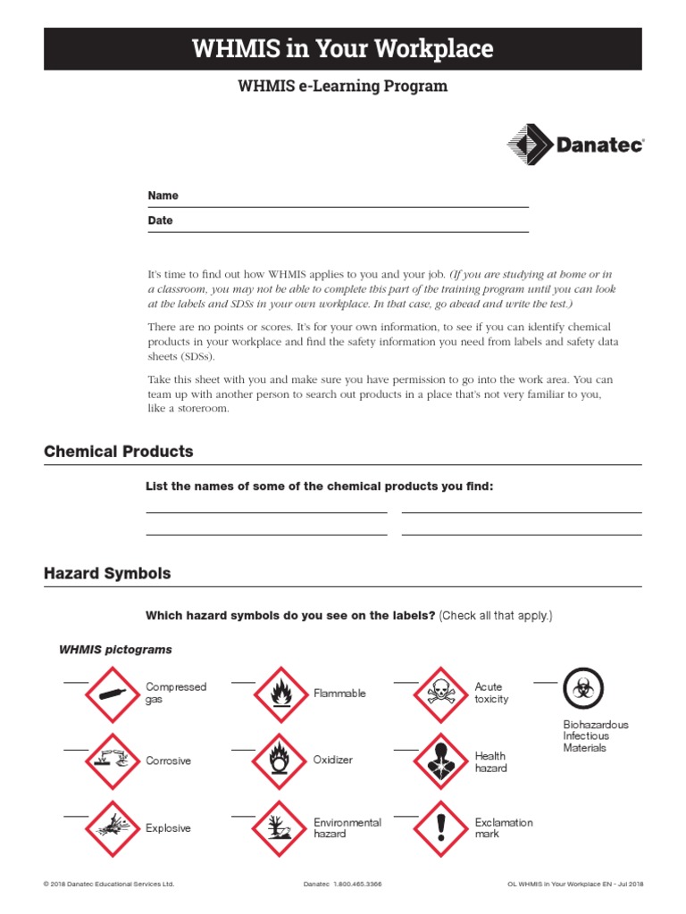 WHMIS in Your Workplace | Download Free PDF | Hazards | Occupational ...