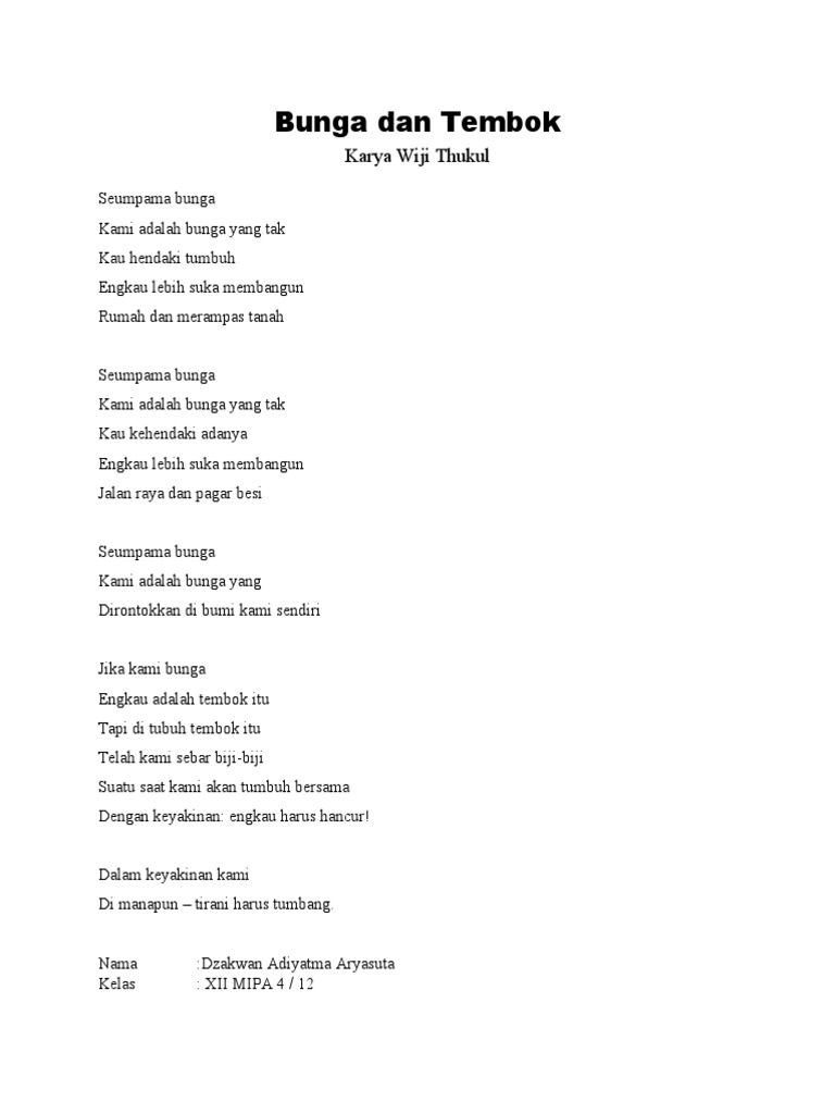 Bunga Dan Tembok | PDF