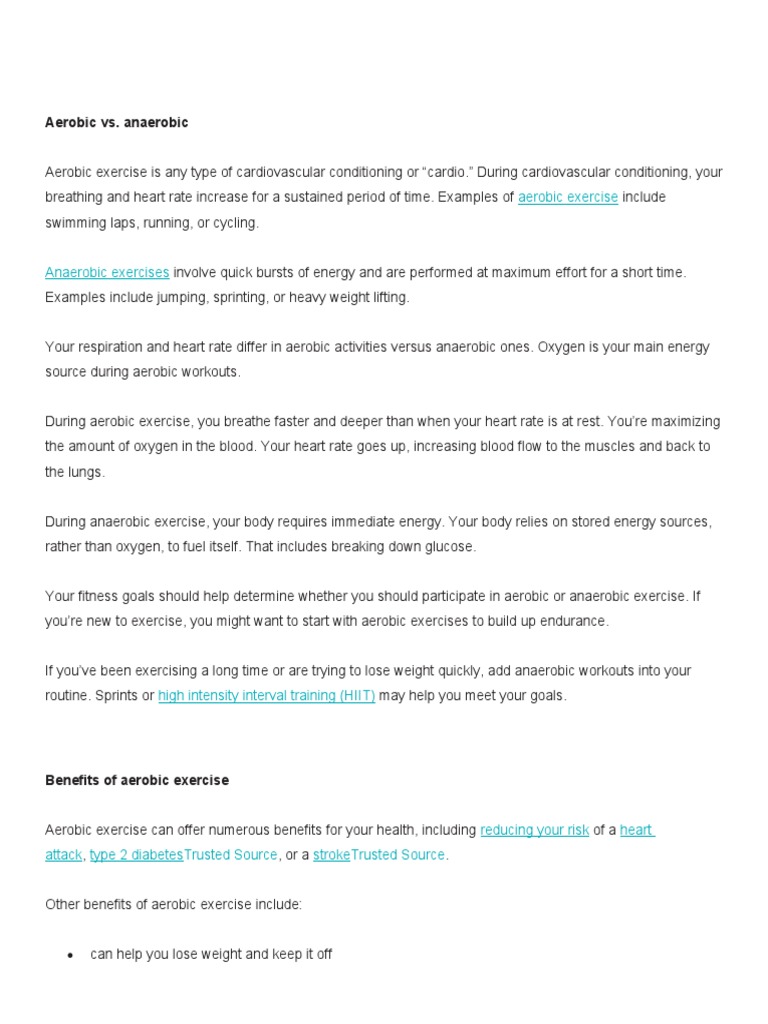 Anaerobic and Lactic Acid System | Download Free PDF | Aerobic Exercise ...