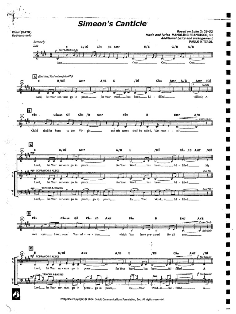 Simeon's Canticle | PDF