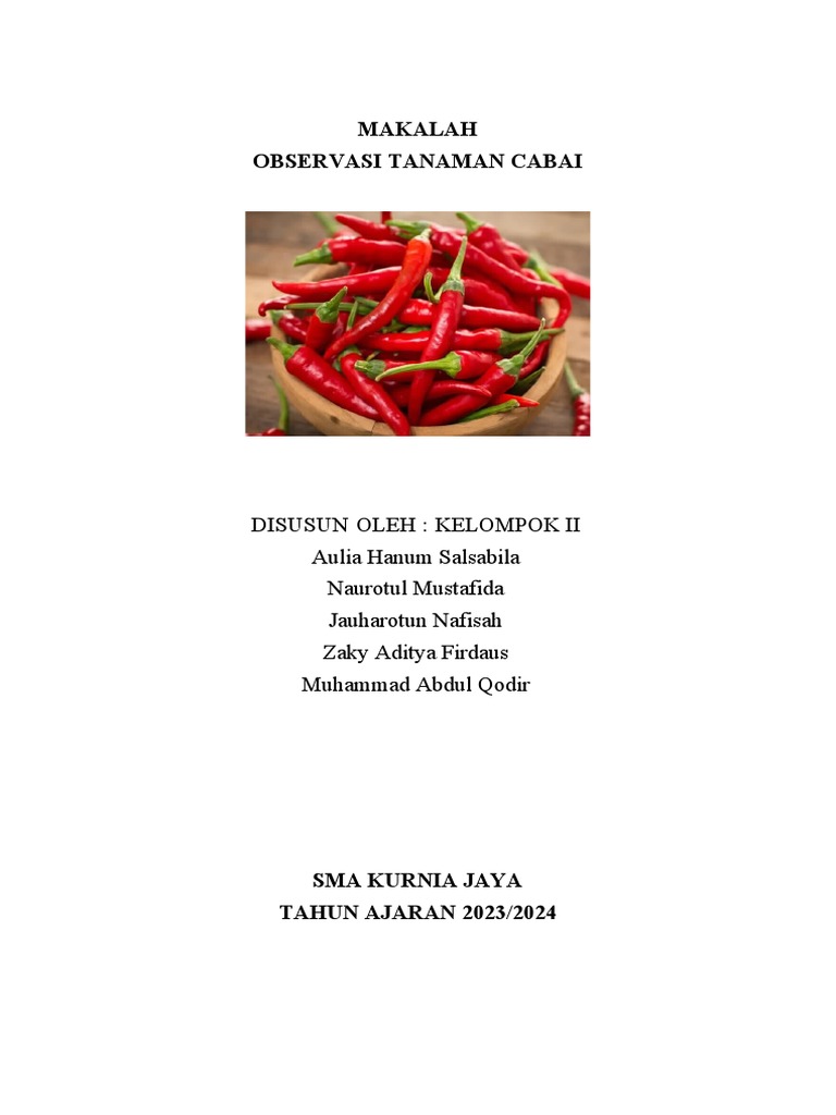 Makalah Observasi Tanaman Cabai | PDF | Sains & Matematika