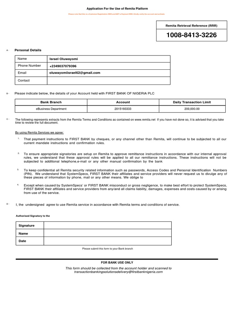 Remita Platform Registration Guide | PDF
