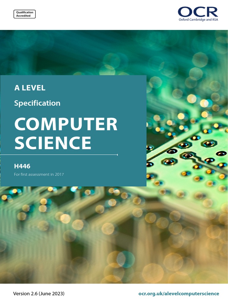 OCR A Level CS Specification (H446) | PDF | Central Processing Unit | Computer Data Storage