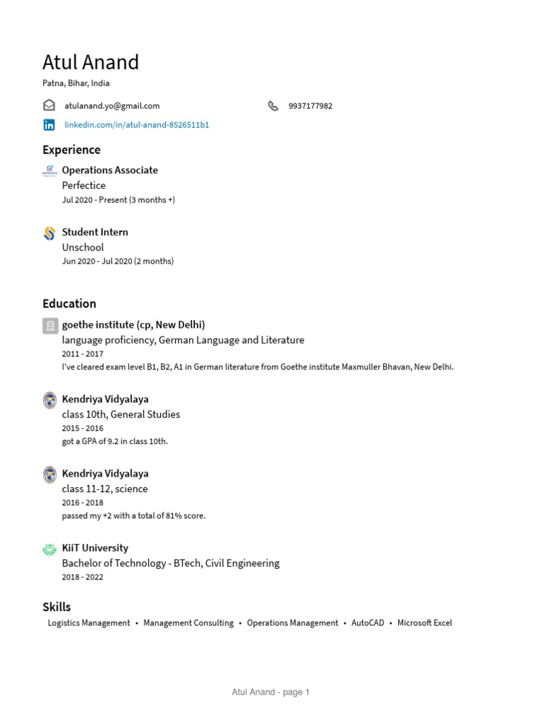 Resume Atul Anand+ | PDF