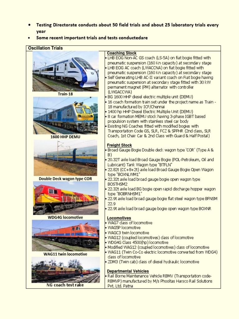 RDSO Testing Facility | PDF | Train | Locomotives