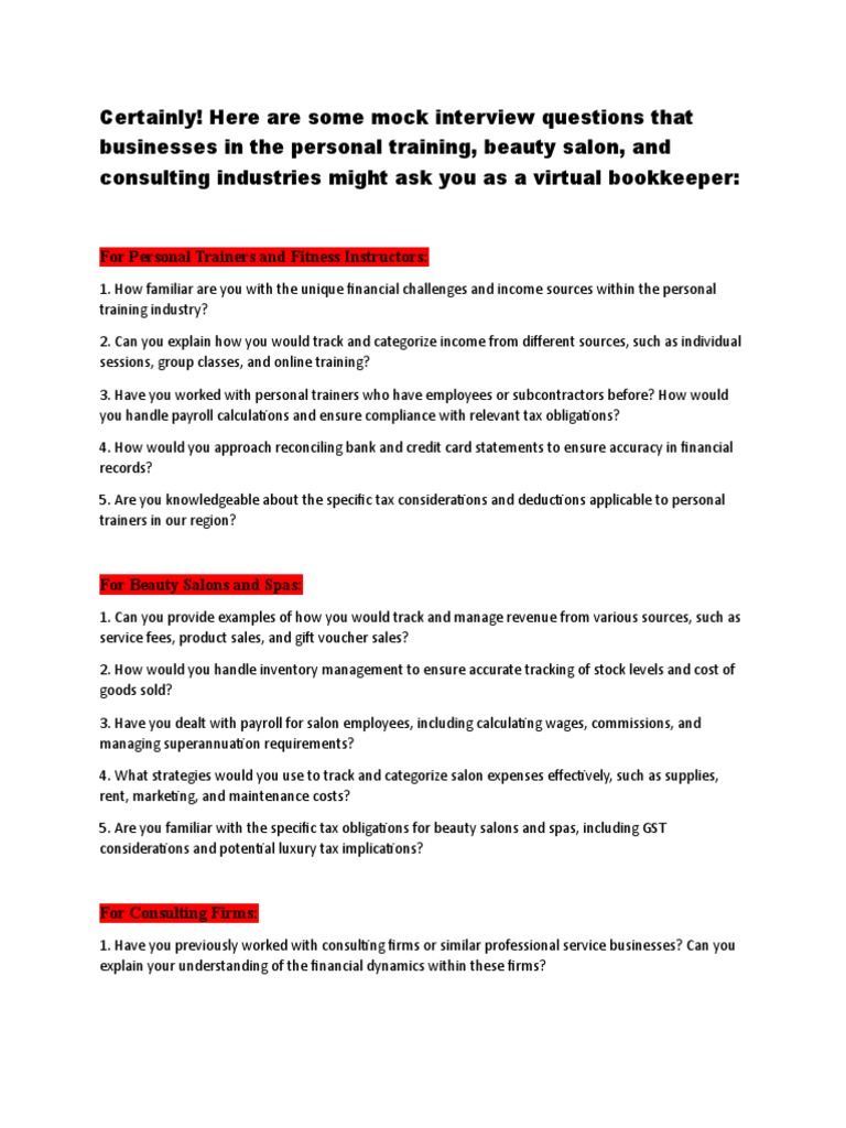 Sample Interview Questions | PDF