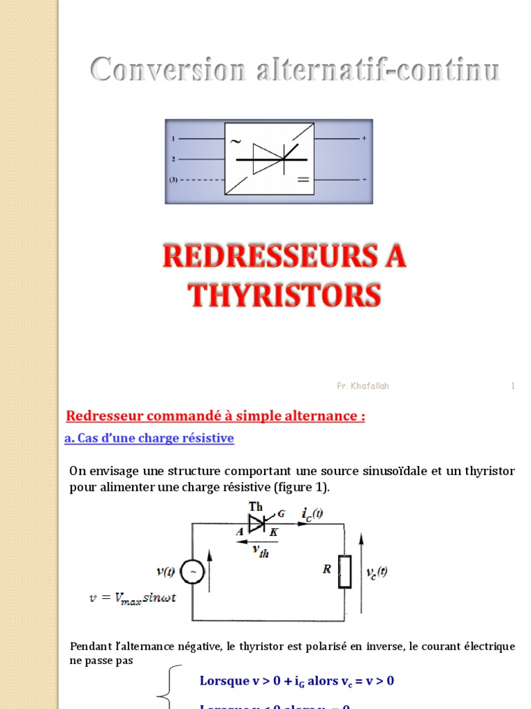 Redresseurs Thyristors Chap3 | PDF