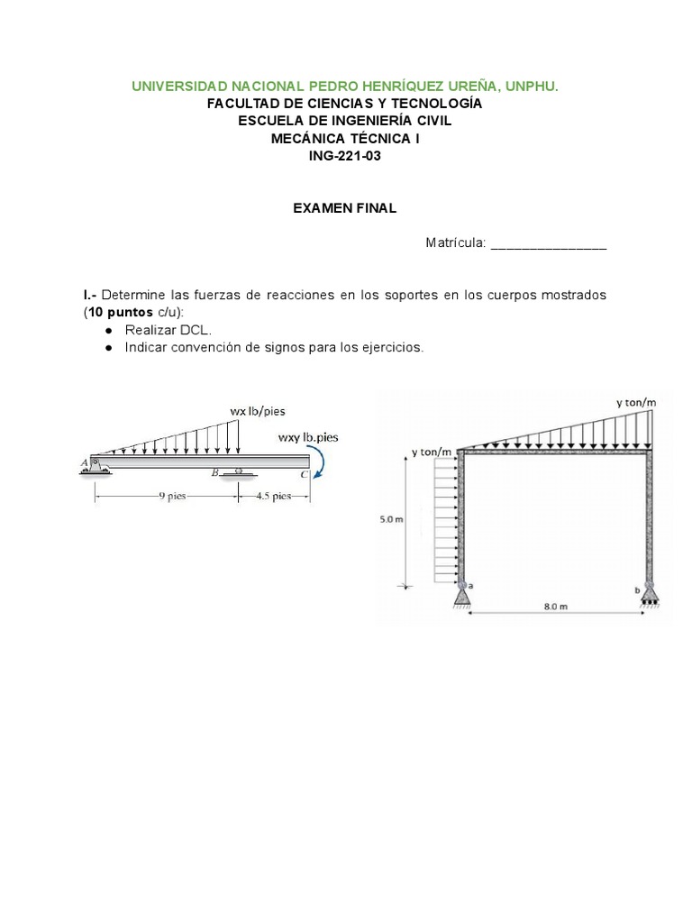 Examen Final ING-221-04 | PDF Examen Final ING-221-04 | PDF