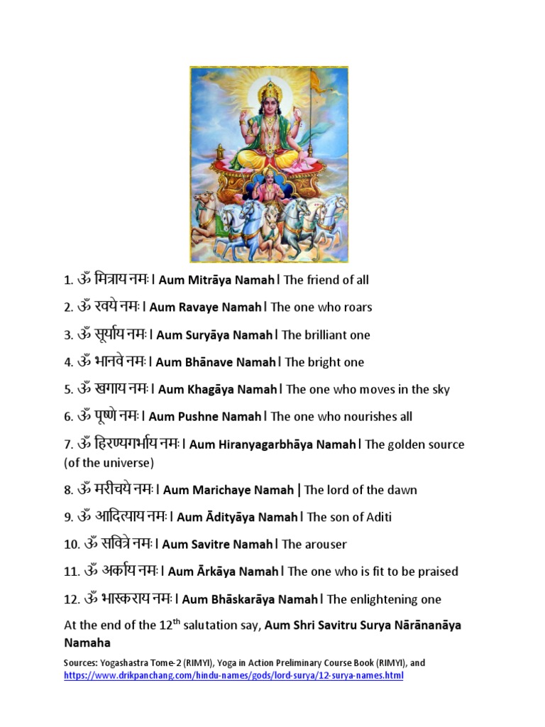 12-Names-Lord-Surya Bhagavan | PDF