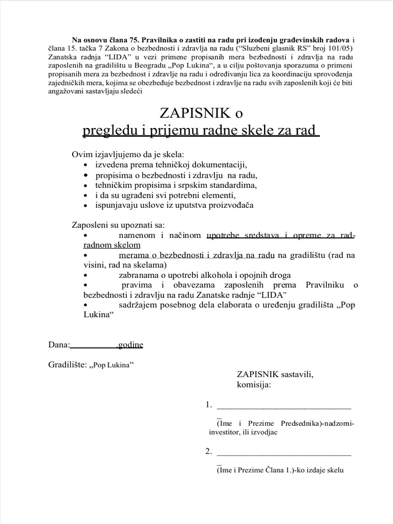 Dokumen - Tips Zapisnik o Prijem Skele | PDF Dokumen - Tips Zapisnik o Prijem Skele | PDF