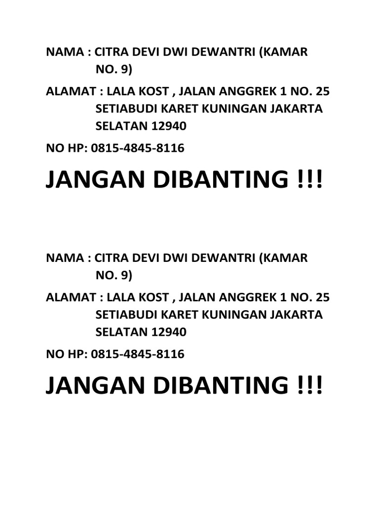 Alamat Kos Jaksel | PDF | Griya & Taman