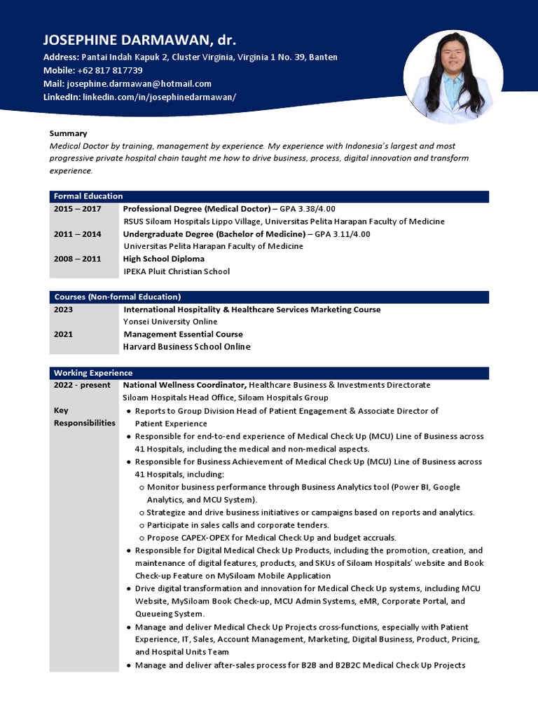Curriculum Vitae-Eng-202208 | Download Free PDF | Medical School | Jakarta