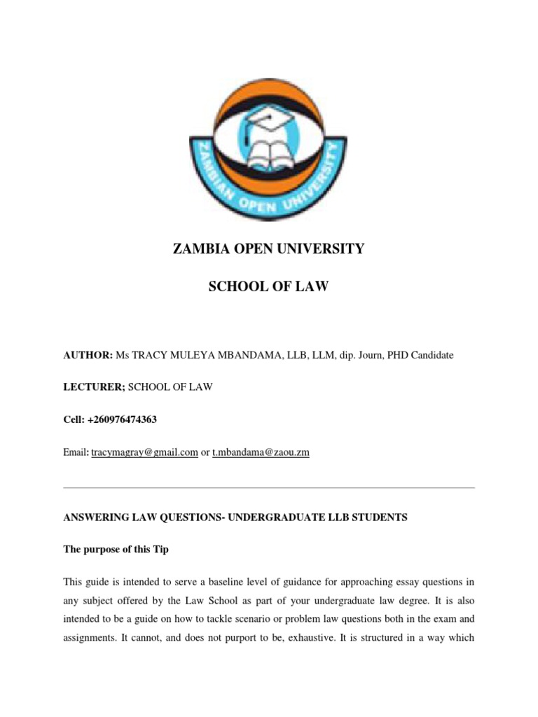 Tips To Answering Law Questions | PDF | Offer And Acceptance | Essays