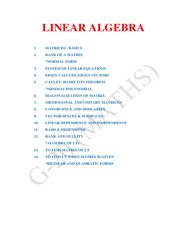 Linear Algebra | PDF | Linear Map | Matrix (Mathematics)