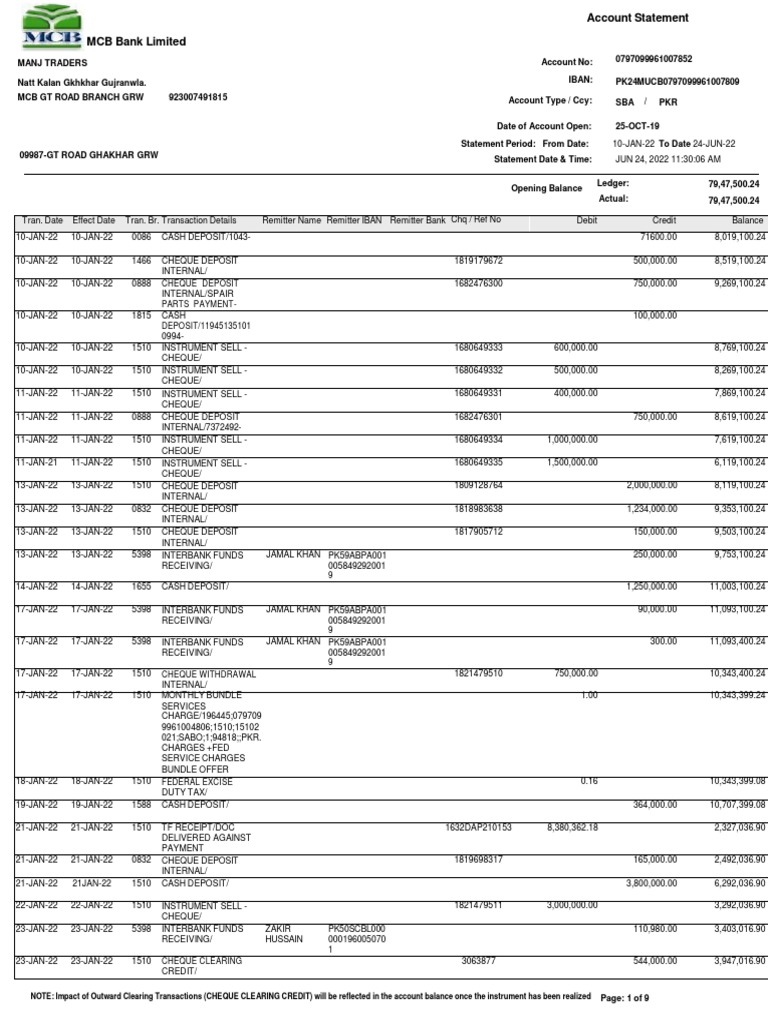 MCB Bank | PDF | Cheque | Clearing (Finance)