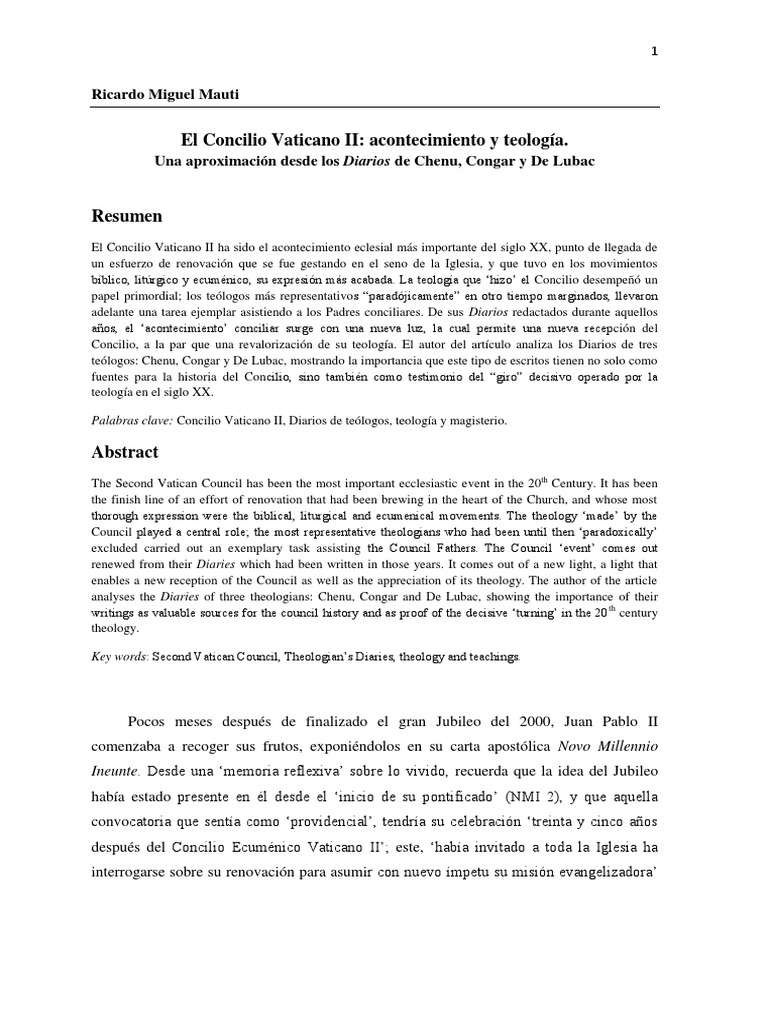 El Concilio Vaticano Ii Acontecimiento Y Pdf