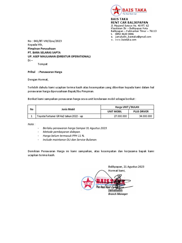 PH Pt. Bss Agustus 2023 | PDF