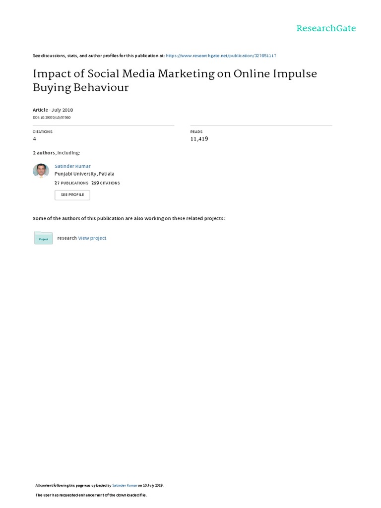 Impulse Buying Behaviour | PDF