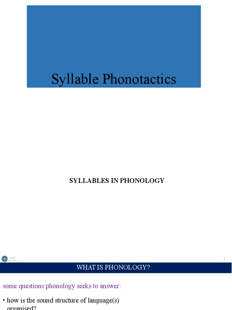 Syllable Phonotactics | PDF | Phonology | Syllable