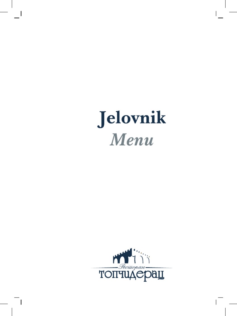 Restoran Topciderac Jelovnik | PDF