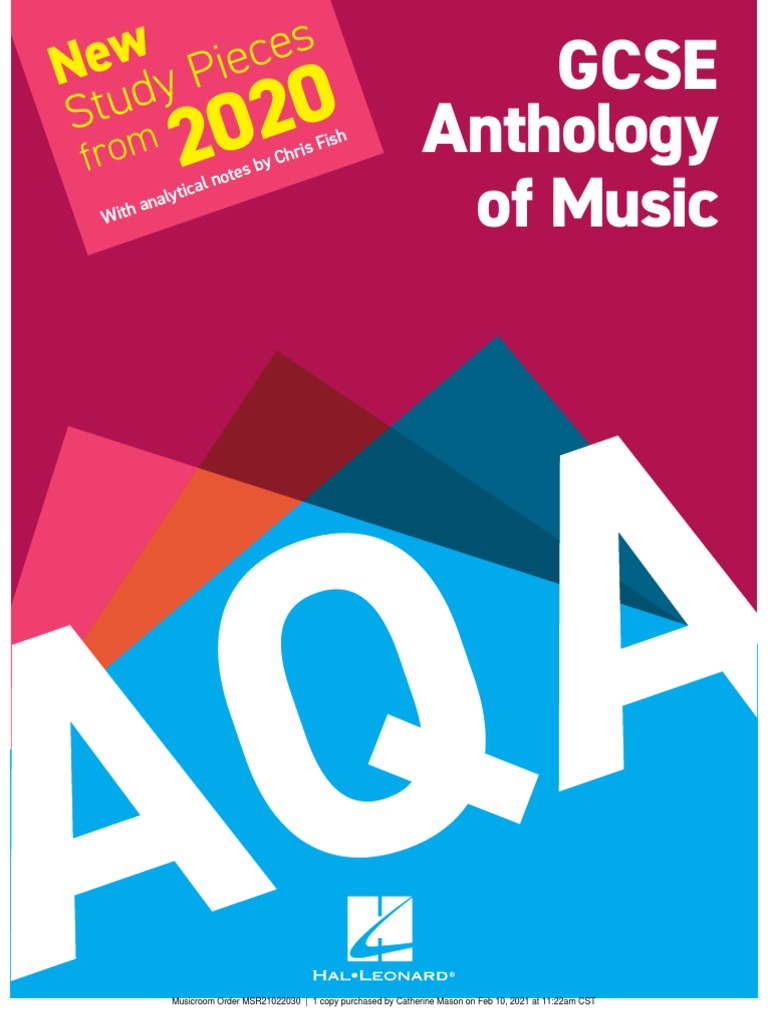 Aqa Gcse Anthology of Music New Study Pieces From 2020 | PDF ...