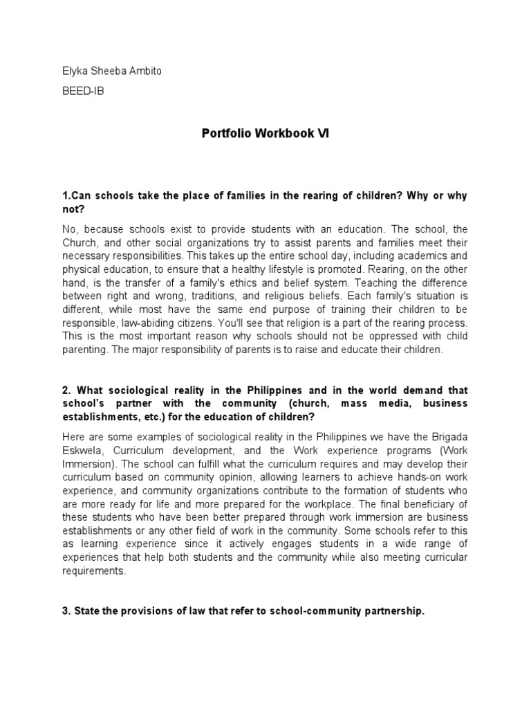 Educ2-Portfolio Workbook 6-Ambito | PDF