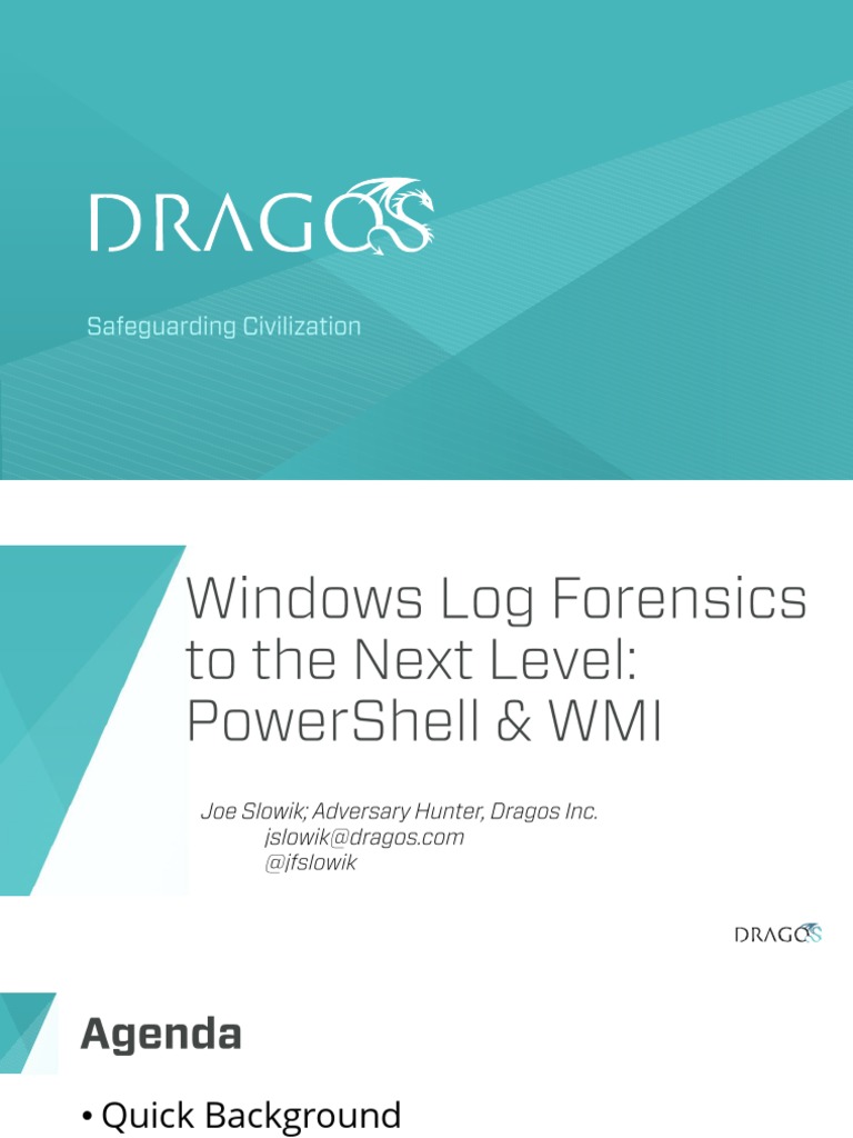 Windows Logs Forensics Powershell And Wmi Pdf Malware Computing