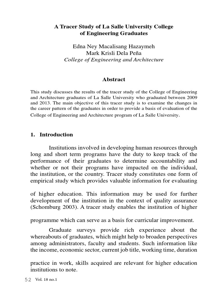 Tracer Study of La Salle Univ. | PDF | Evaluation | Information