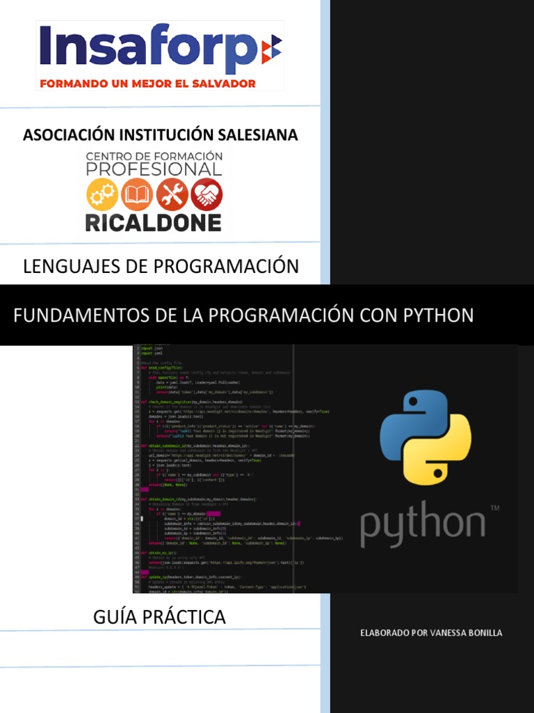 Fundamentos de Programación en Python | PDF | Programación de computadoras | Python (lenguaje de ...