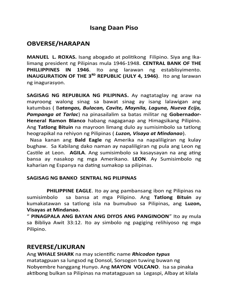 Isang Daan Piso | PDF