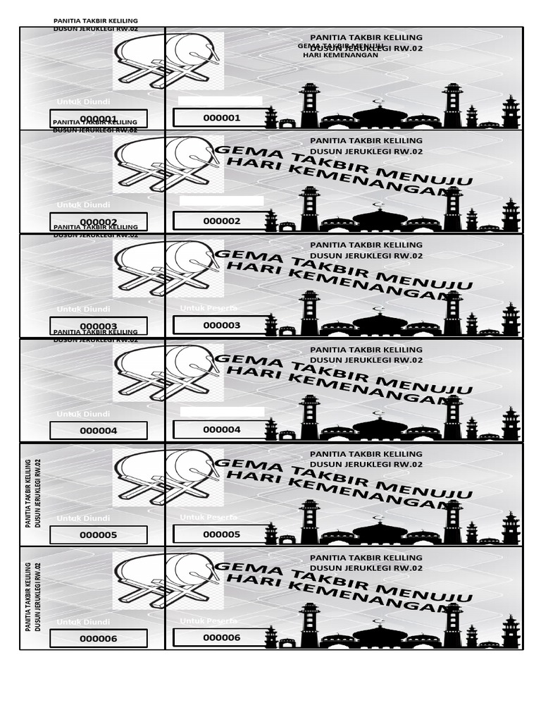 Kupon Takbir Keliling Part 1 | PDF