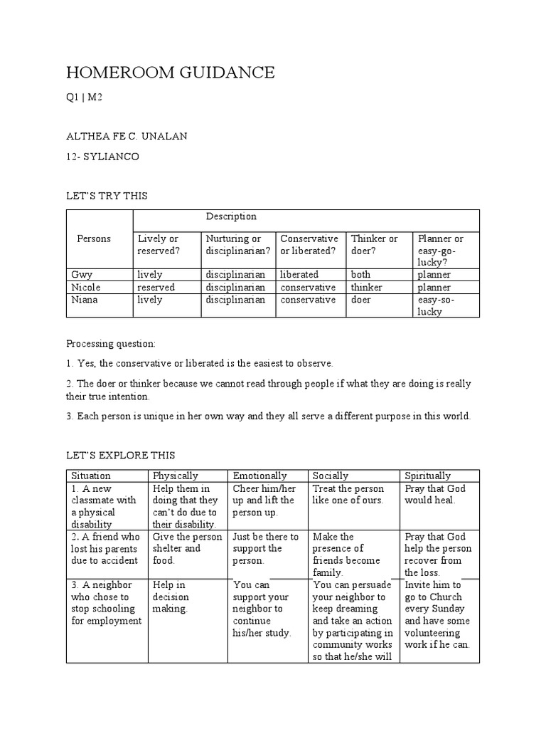 Homeroom Guidance | PDF | Thought | Prayer