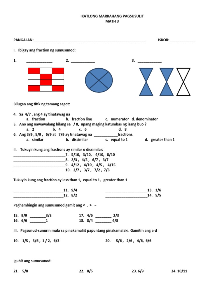 PT - Mathematics 3 - Q3 | PDF