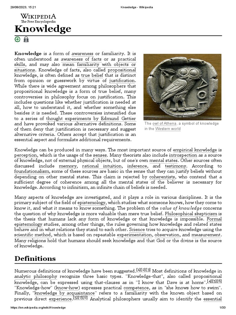 Knowledge | PDF | Knowledge | Epistemology