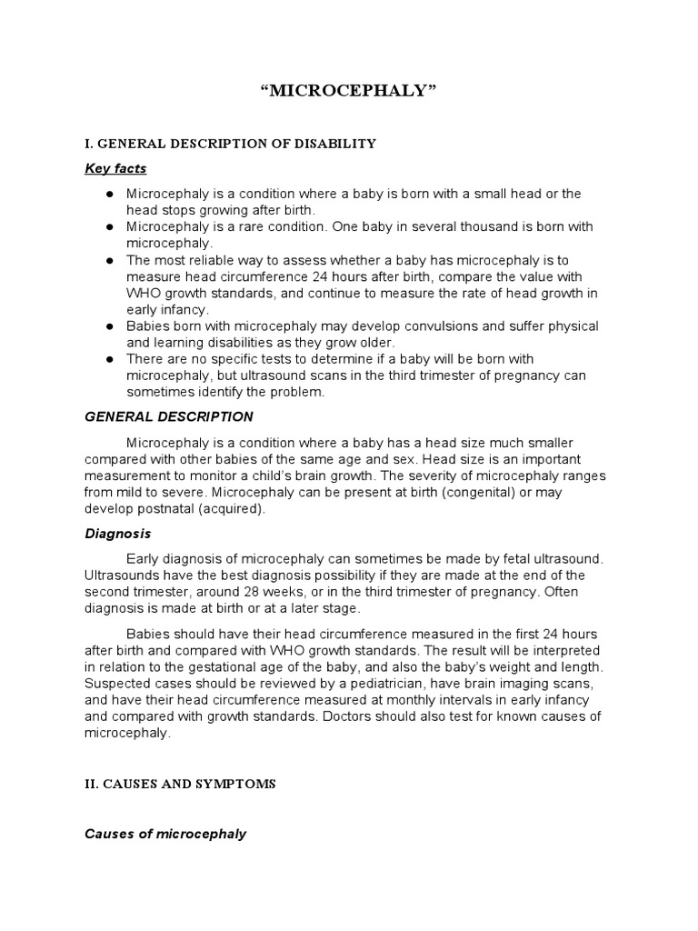 MICROCEPHALY | Download Free PDF | Individualized Education Program | Special Education