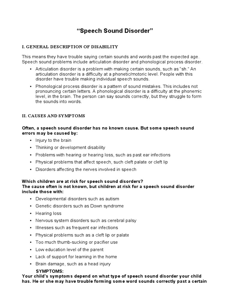 Speech Sound Disorder | PDF | Speech | Human Voice