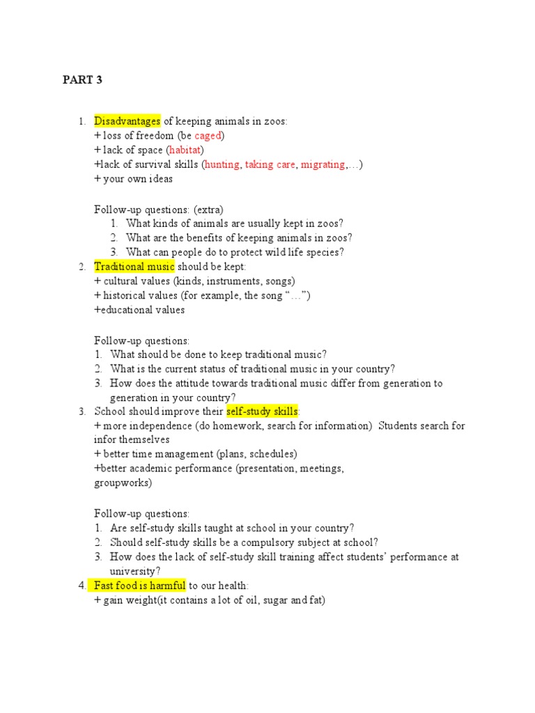 Part 3 - Vstep - Speaking | PDF | Cakes | Disciplines
