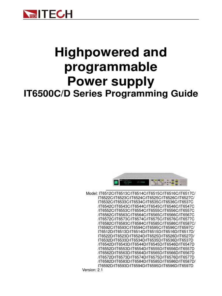 IT6500C - D Series Programming Guide | PDF | Electrical Engineering | Electricity