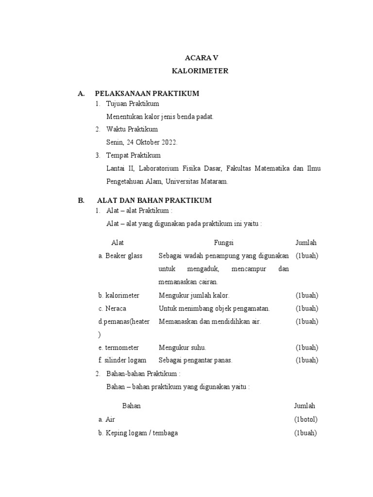 ACARA V Laporan Fisika | PDF
