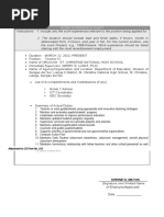 Experience Work Sheet Sample | PDF | Classroom | Teachers