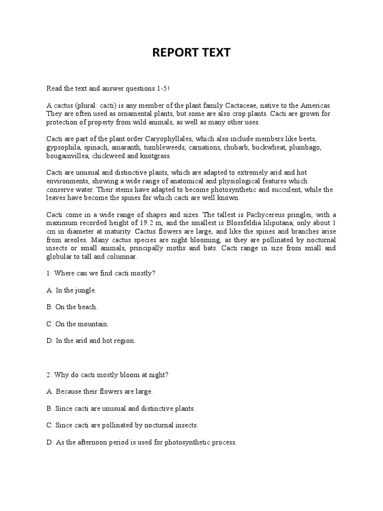 Report Text Soal | PDF | Snake | Elephant