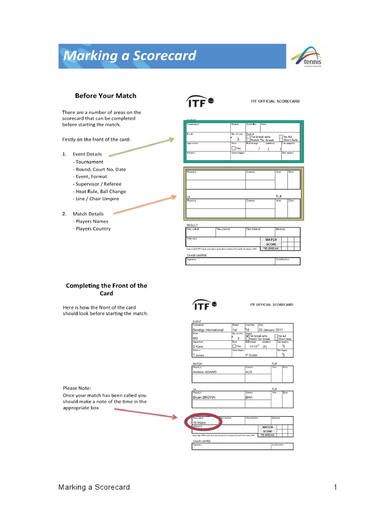 Marking A Scorecard | PDF